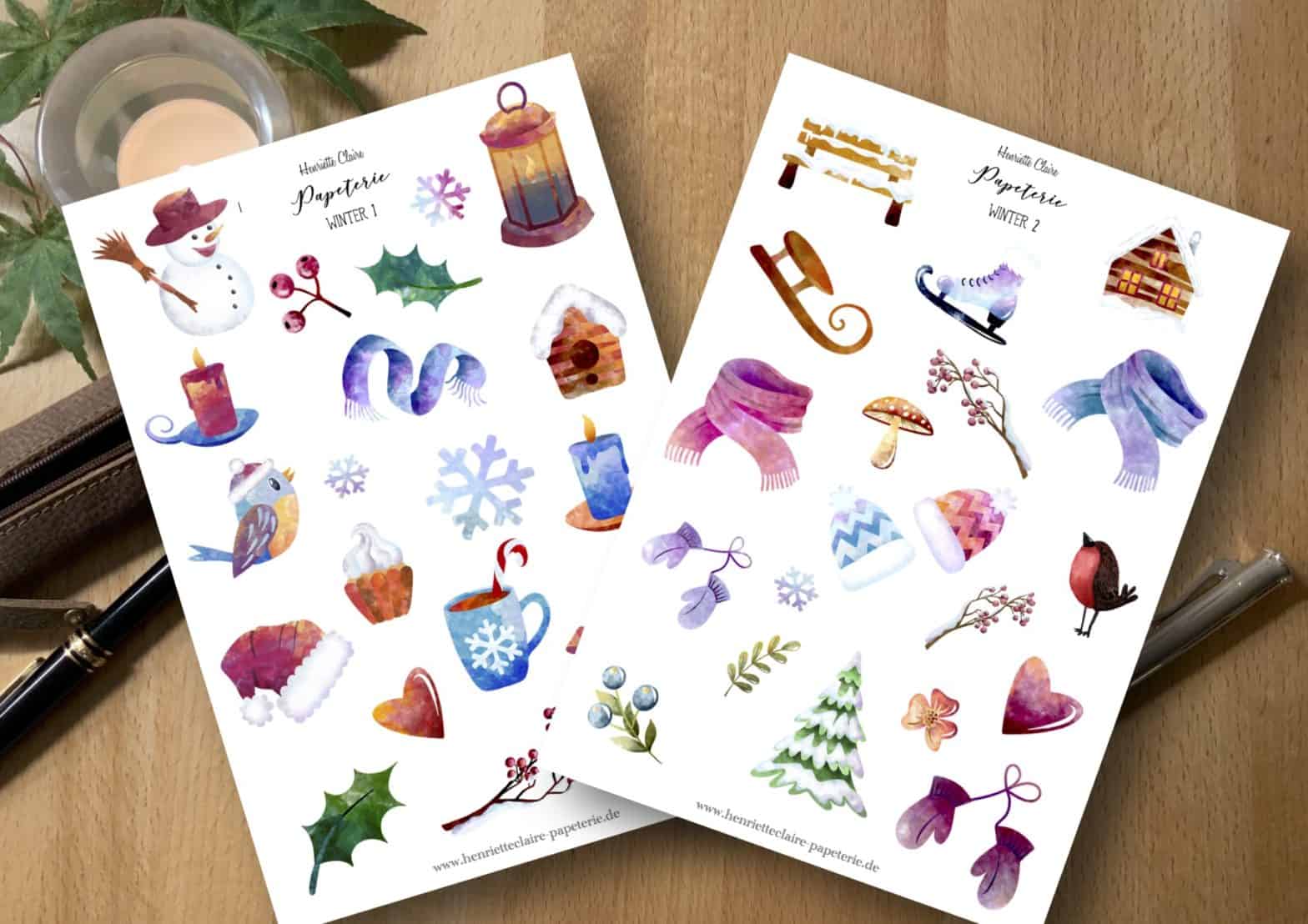 40 Aufkleber Winter sticker bullet journal planer